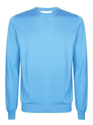 Alpha Studio Classic Crew Neck Long Sleeve T-shirt - Denim