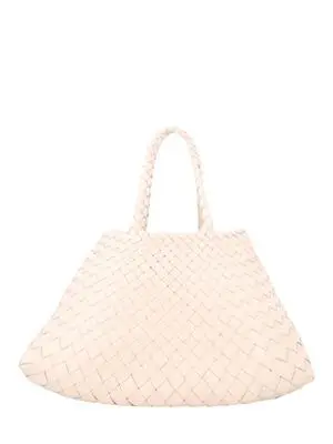 Dragon Diffusion Woven Leather Tote Bag - Beige