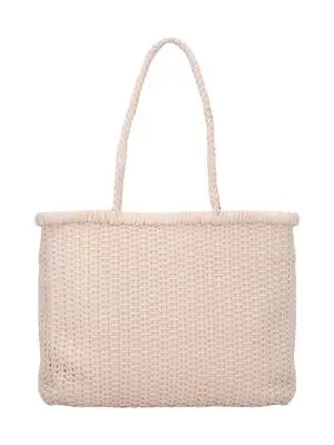 Dragon Diffusion Santa Croce Big Woven Leather Tote - Beige