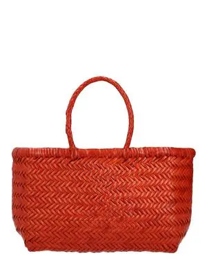 Dragon Diffusion DRAGON DIFFUSION Triple Jump Small Woven Leather Bag Orange