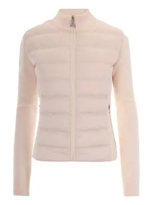 Patrizia Pepe Zip-up Puffer Jacket With Stand Collar - Warm Ivory