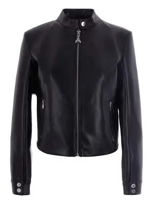 Patrizia Pepe Cropped Leather Jacket - Nero