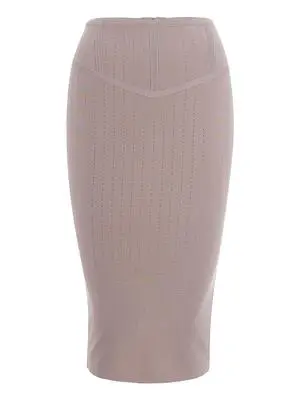 Patrizia Pepe Textured Pencil Skirt - Cloud Gray