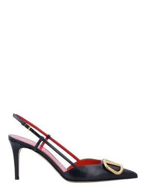 Valentino Garavani Vlogo Signature 80 Leather Slingback Pumps - Black