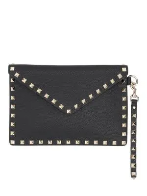 Valentino Garavani Studded Leather Clutch - Black