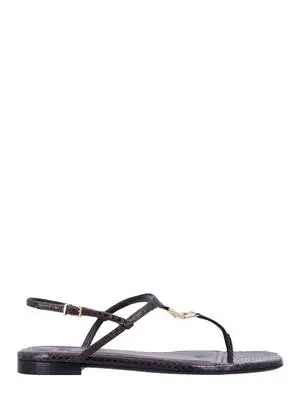 Fendi Ayers Leather Thong Sandals - Brown
