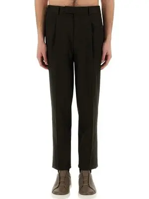 Zegna Dart Detailed Trousers - Brown
