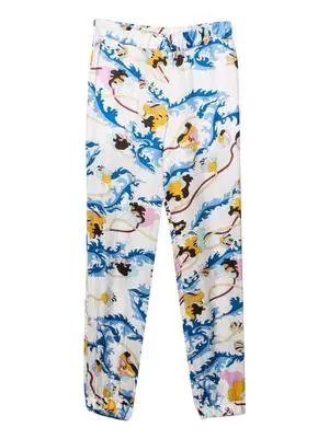Emilio Pucci Viscose Silk Blend Printed Trousers - Multicolour