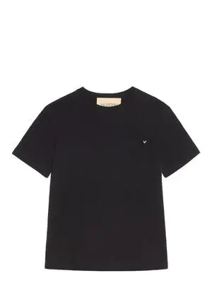 Valentino Garavani Valentino Garavani Cotton T-Shirt With VGold ReguTher Fit - Size M Nero