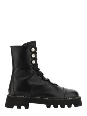 NICHOLAS KIRKWOOD Leather Combat Boots - Black