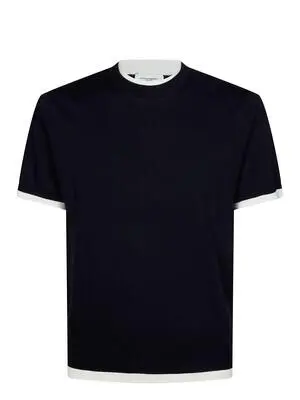 PAOLO PECORA Contrast Trim Crewneck Sweater - Blu