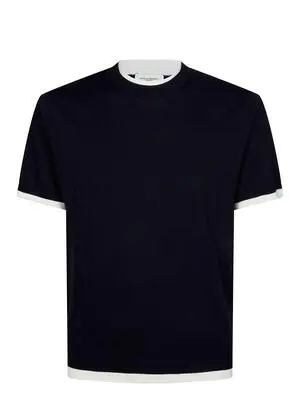 PAOLO PECORA Contrast Trim Crewneck Short-sleeve T-shirt - Blu