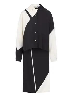 Alberta Ferretti Logo Story Twill Shirt - Black