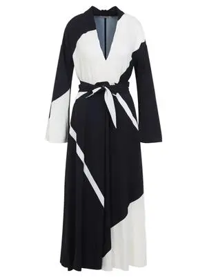 Alberta Ferretti ALBERTA FERRETTI Printed Viscose Twill Midi Dress Black