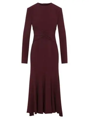 Alberta Ferretti Long Sleeve Midi Dress - Red
