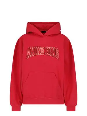 ANINE BING ANINE BING Oversized Logo Hoodie Red
