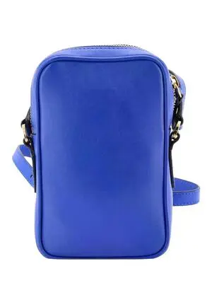 Versace Medusa Biggie Pouch Leather Micro Crossbody Bag - Blue