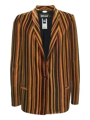 Just Cavalli Striped Single-breasted Blazer - Brown