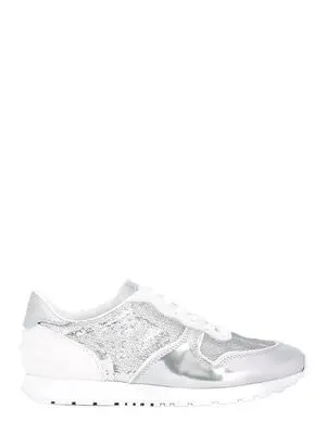 TOD'S Metallic Lace-up Sneakers - Grey