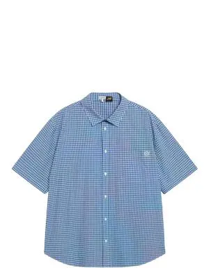 Loewe Gingham-check Short-sleeve Shirt - Blue