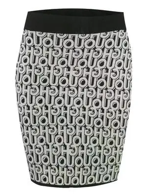 BOSS Logo Intarsia Mini Skirt - Black