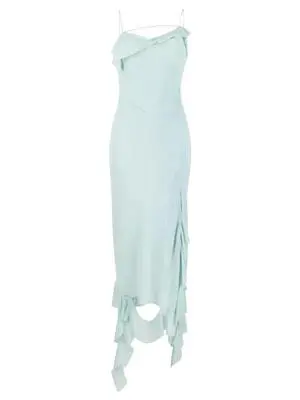 Acne Studios Asymmetric Ruffled Midi Dress - Blue