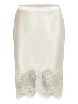 HERSKIND Herbert Lace-trim Midi Skirt - Neutrals