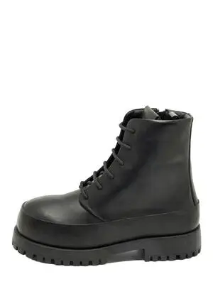 FERRAGAMO Fede Lace-up Combat Boots - Black