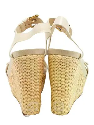 LOUIS VUITTON Buckled Platform Wedge Sandals - Grey