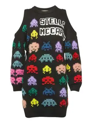 Stella McCartney Intarsia Knit Cold-shoulder Sweater - Black