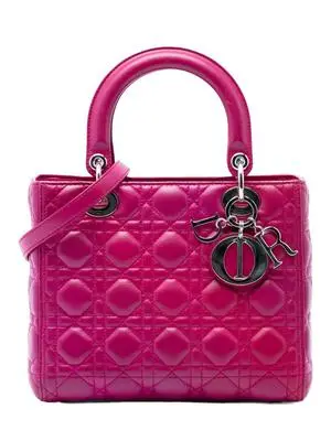 Dior Lambskin Cannage Lady Satchel - Pink