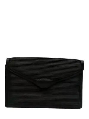 Gucci 1950s Pleated Satin Clutch Bag - Black