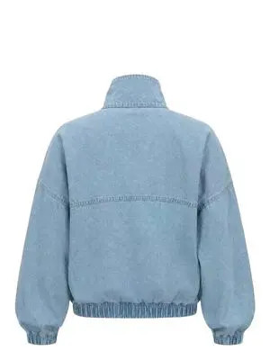 Rag & Bone Miramar Press-stud Funnel-neck Denim Top - Blue