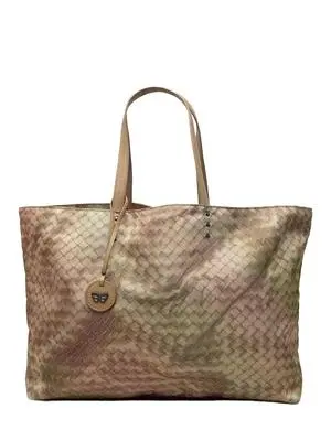 Bottega Veneta 2012-2026 Nylon Intrecciolusion Tote Bag - Brown
