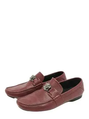 Versace Medusa Leather Loafers - Red