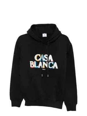 Casablanca Drawstring Hoodie - Black