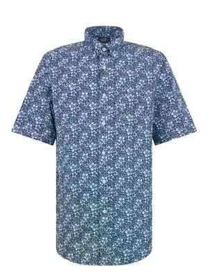 Paul & Shark Floral-print Short-sleeve Shirt - Blue