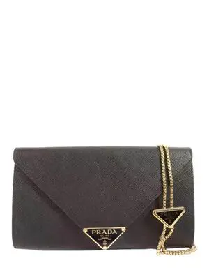Prada Saffiano Leather Chain-strap Shoulder Bag - Black