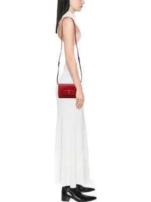 Prada Saffiano Leather Wallet On Strap Bag - Red