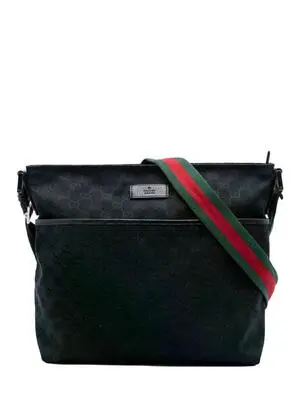 Gucci Gg Canvas Web Crossbody Bag - Blue