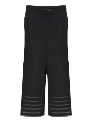 Issey Miyake Fringed Edge Trousers - Black