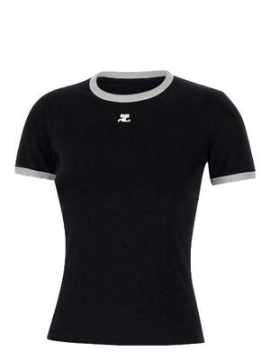 COURREGES Courreges Contrast Trim Logo T-Shirt No