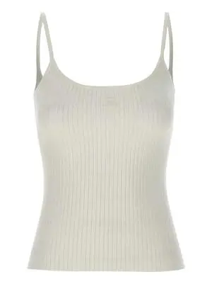 COURREGES Courrèges Ribbed Knit Tank Top - White