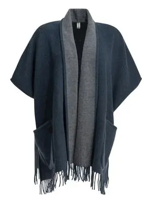 FERRAGAMO Shawl Collar Coat With Tassels - Blue