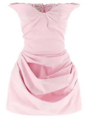 Magda Butrym Off-the-shoulder Bustier Denim Dress - Pink