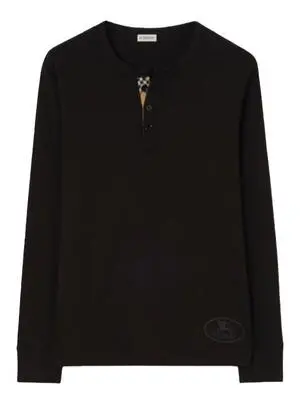 Burberry Long Sleeved Crewneck Top - Black