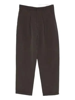 RANRA Pleated Relaxed Fit Trousers With Belt Loops - Black