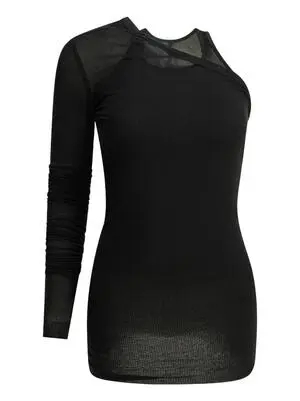 Rick Owens Asymmetrical Draped One-shoulder Tank Top - Black