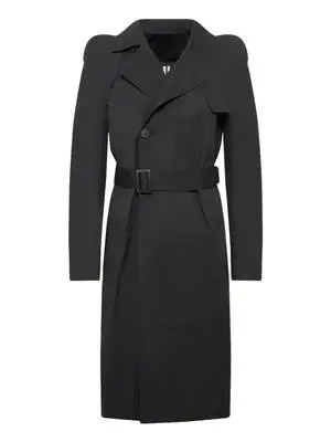 Rick Owens Long Sleeve Button-fastening Trench Coat - Black