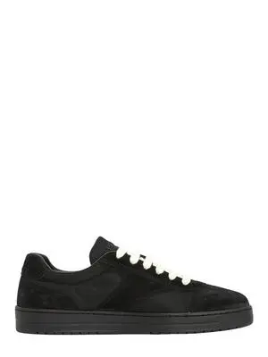 Prada Lace Up Round Toe Sneakers - Black